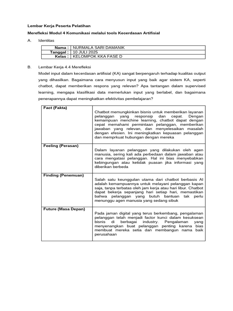 Modul 4 - LK Merefleksi NSD | PDF