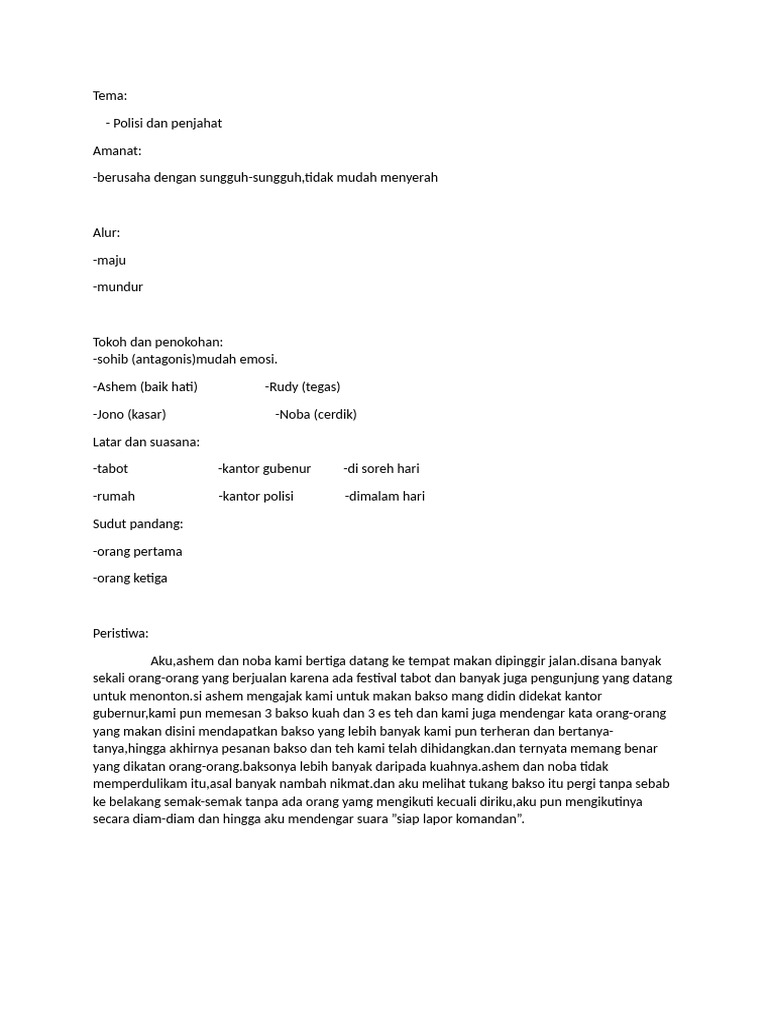 Cerpen Polisi Tabot | PDF