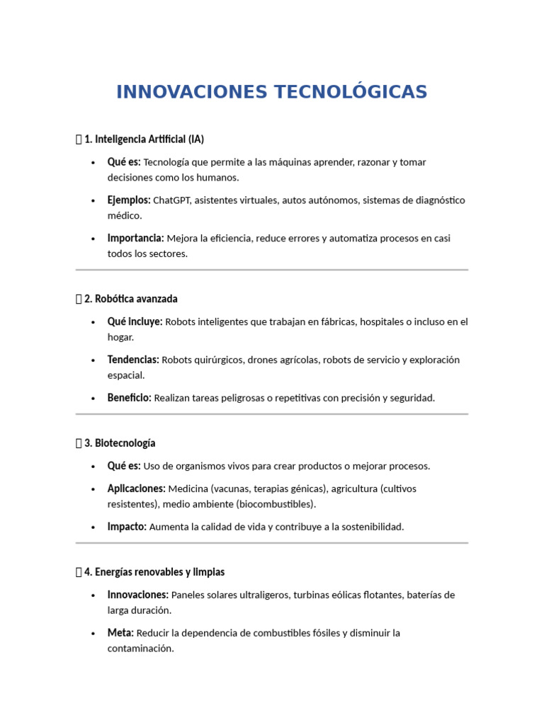 Innovaciones Tecnológicas | PDF | Internet de las Cosas | Informática