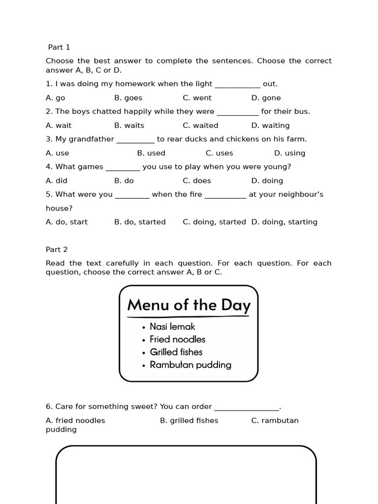 English Grammar and Comprehension Quiz | PDF