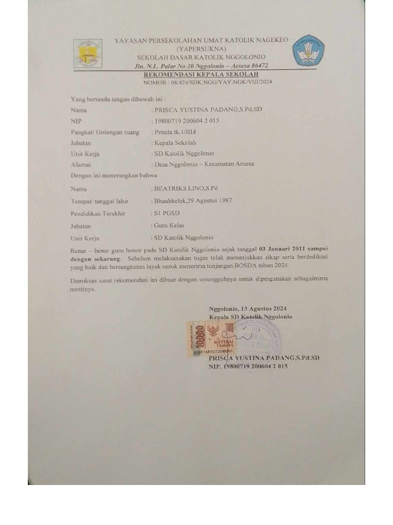 Pdf24-Berkas Bosda 2024 (Beatriks Lino) SDK Nggolonio - Compressed | PDF