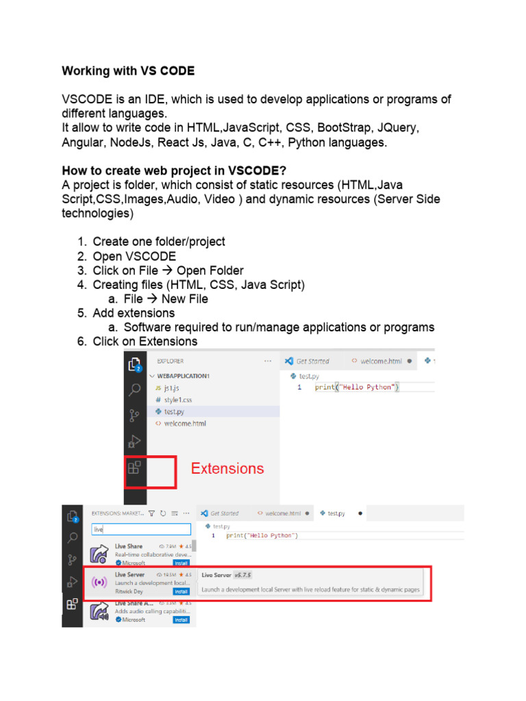 VS Code Web Development Guide | PDF | Uniform Resource Identifier ...