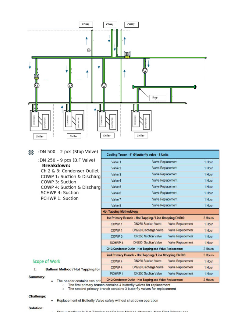 Line Diagram For Valve Replacement | PDF