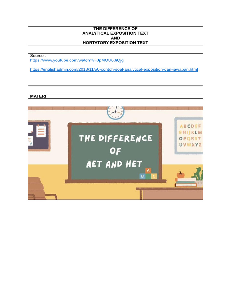 The Difference of Aet and Het | PDF
