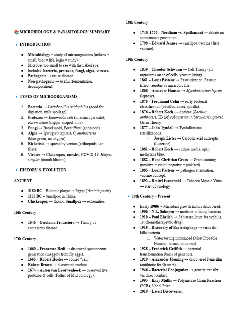 Micropara Summary | PDF | Bacteria | Microorganism