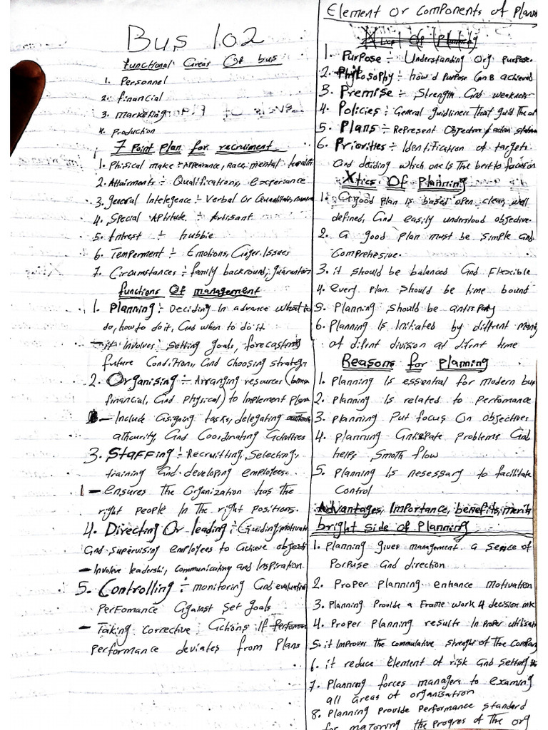 Bus 102 Summary | PDF