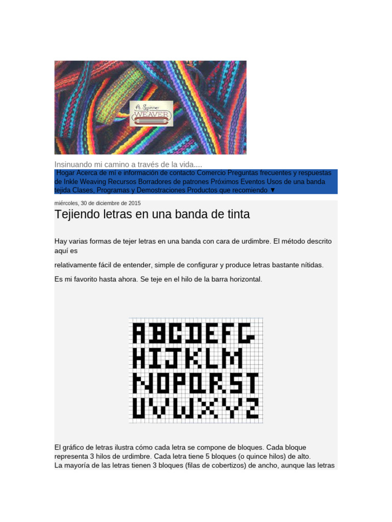 Letras Inkle Loom | PDF | Tejer