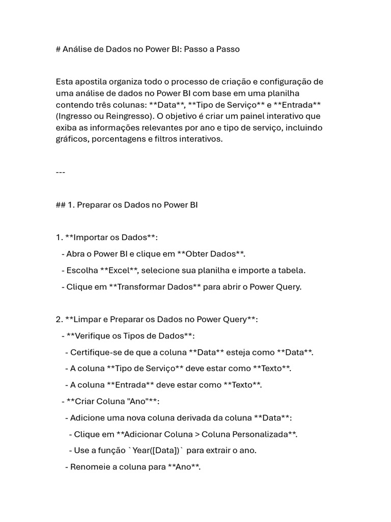 Análise de Dados no Power BI Passo a Passo | PDF | Dados | Análise de dados