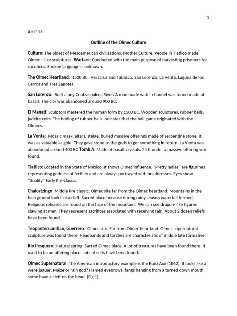 Overview of Olmec Civilization Insights | PDF | Mesoamerica | Culture ...