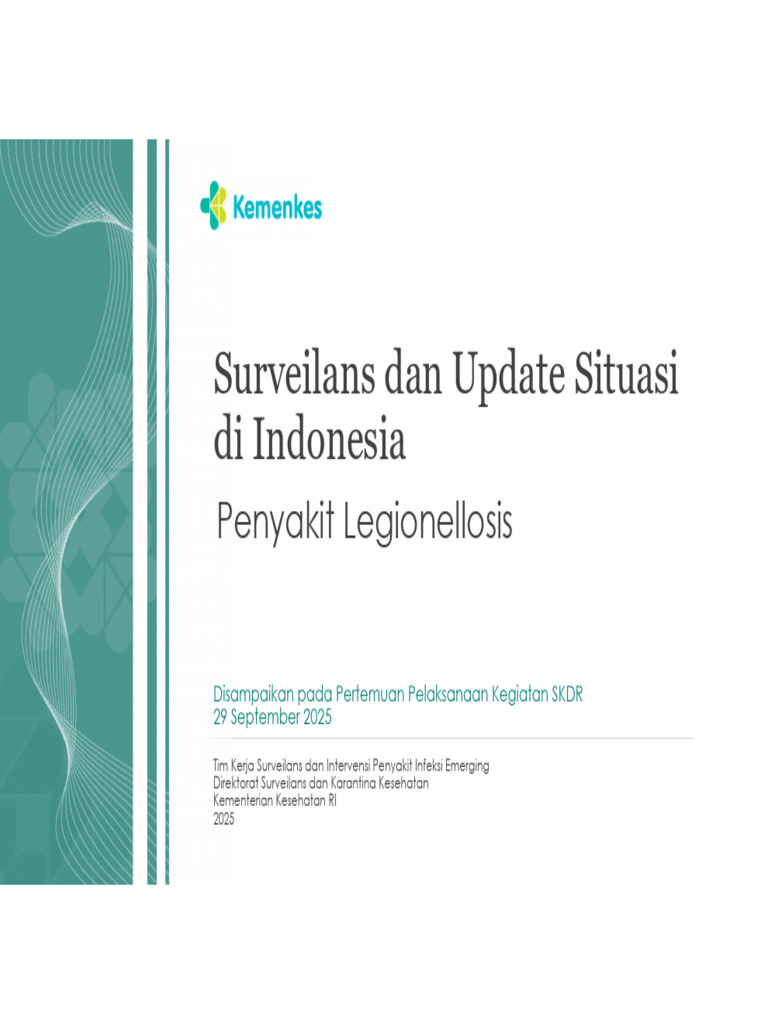 Update Epidemiologi Legionellosis 2025 | PDF