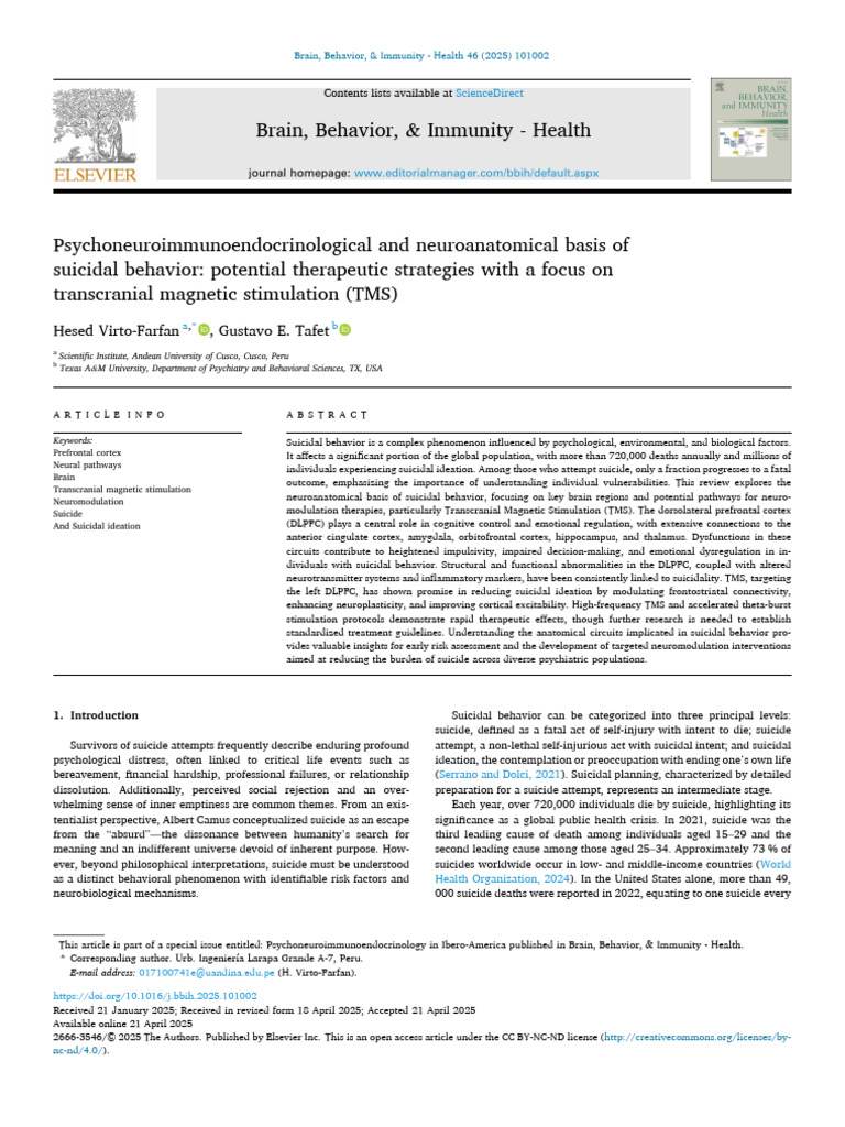Brain, Behavior, Immunity - Health: Hesed Virto-Farfan, Gustavo E ...