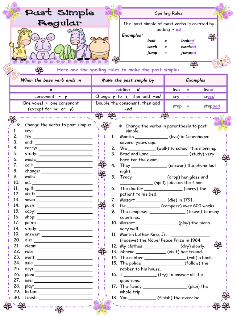 Past Simple Spelling Rules Guide | PDF | Languages | Foreign Language ...