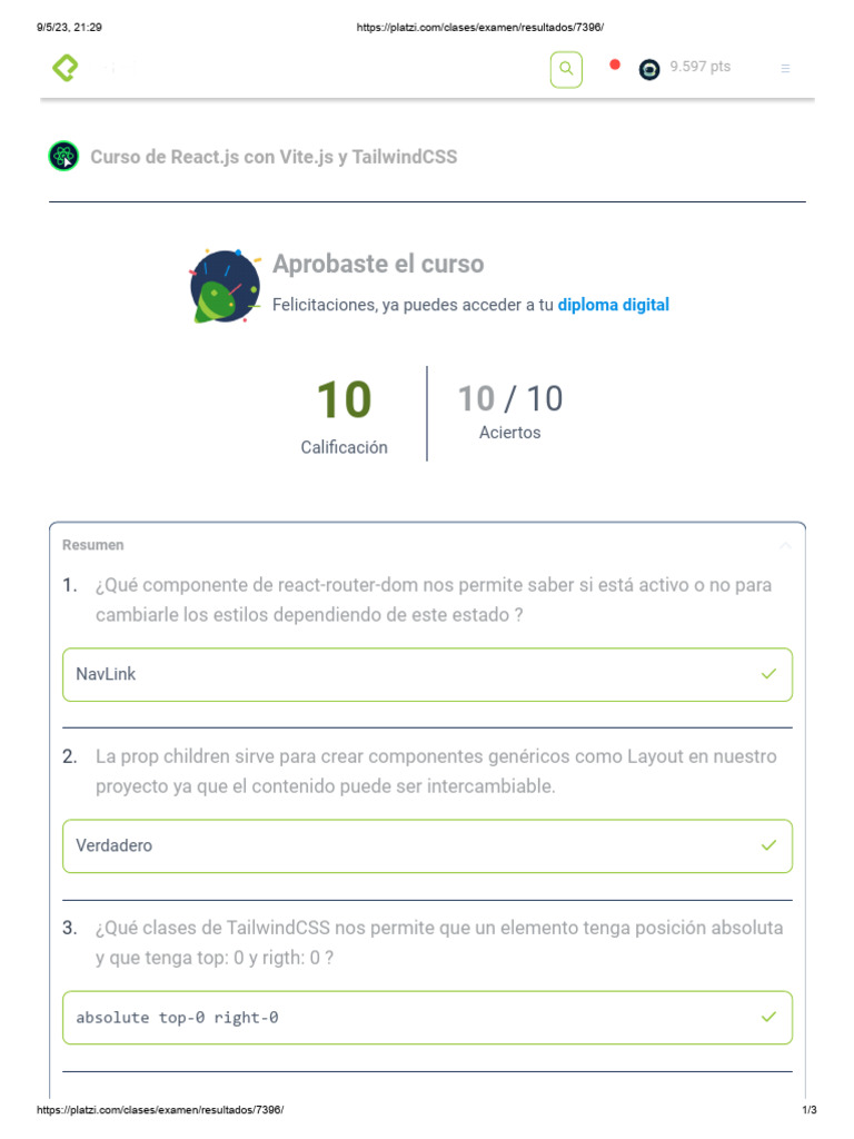 Examen Curso de React - Js Con Vite - Js y TailwindCSS | PDF