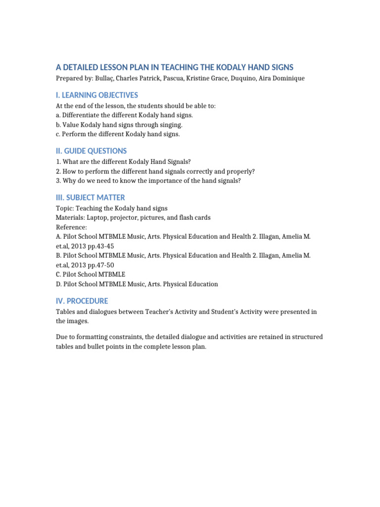 Teaching Kodaly Hand Signs | PDF