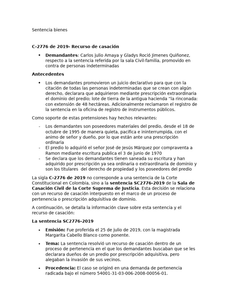 C-2776 de 2019 - Recurso de Casación | PDF | Sentencia (ley) | Gobierno