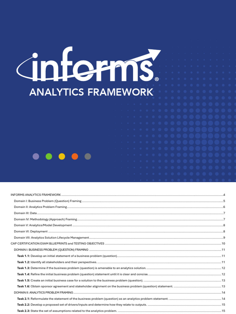 Informs Analytics Framework Overview | PDF | Analytics | Evaluation