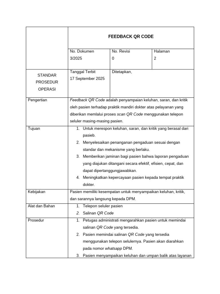 Feedback QR Code | PDF