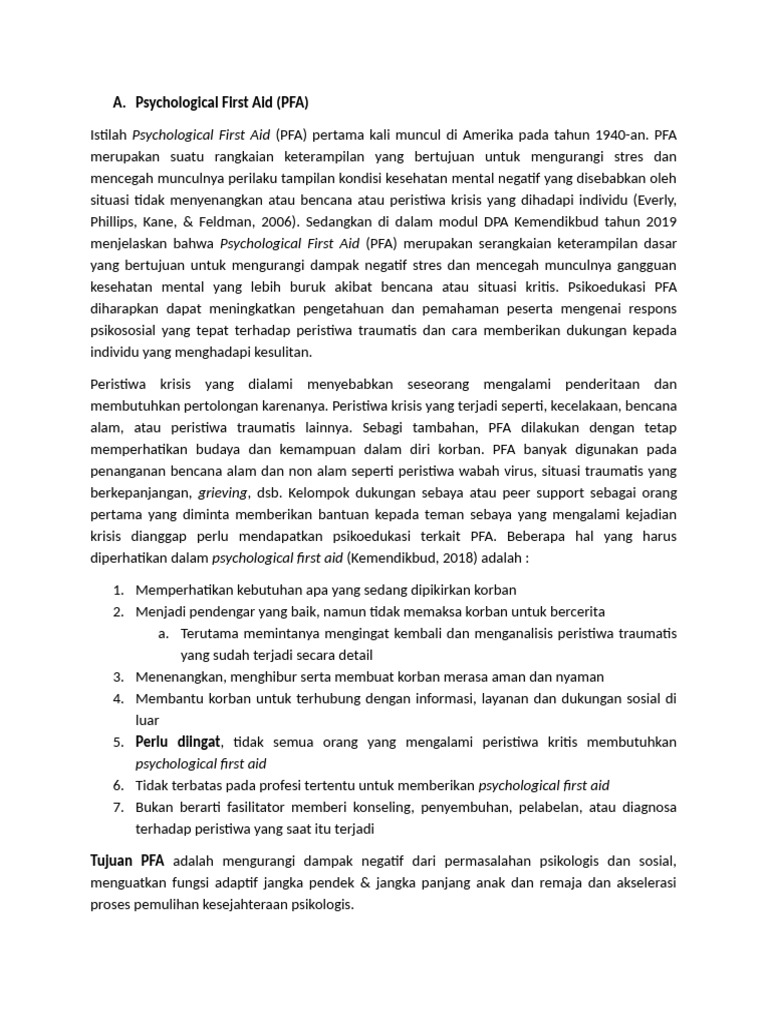 Psychological First Aid-Materi | PDF