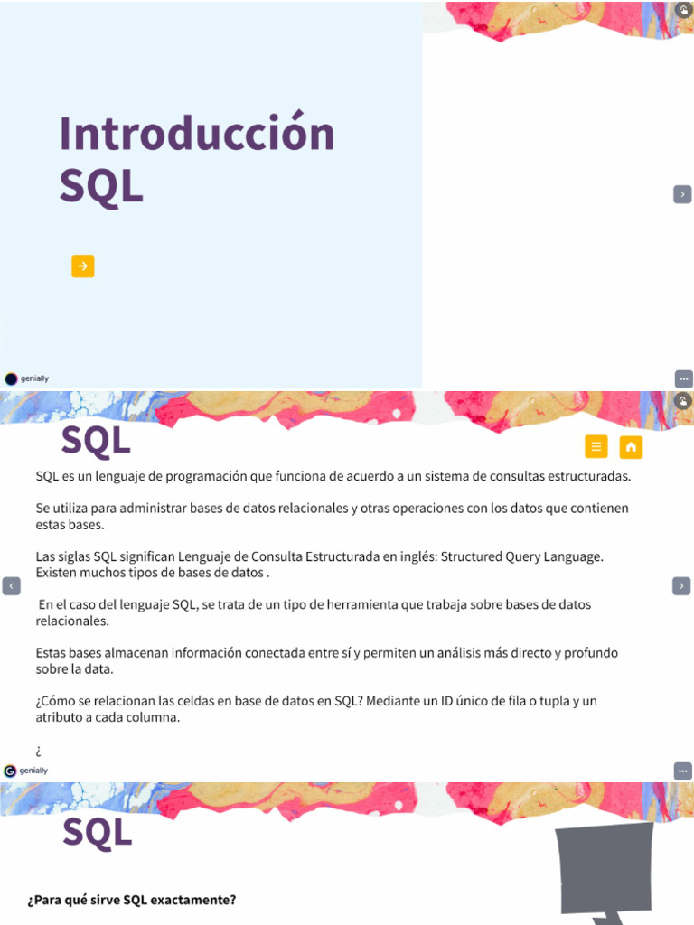 Presentación Teoría Básica SQL | PDF