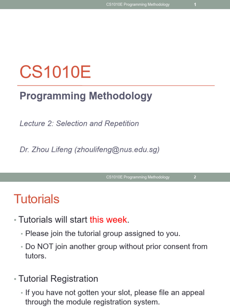 Lec02 Selection Repetition | PDF | Control Flow | Computer Science