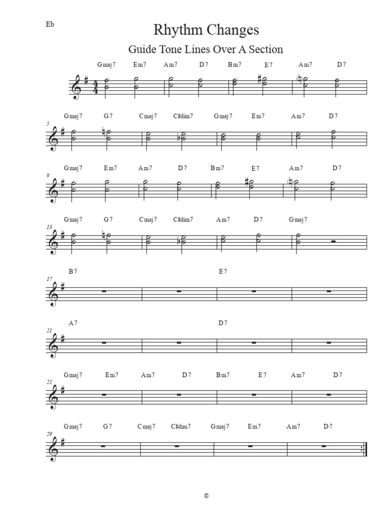 Rhythm Changes Guide Tones Eb | PDF