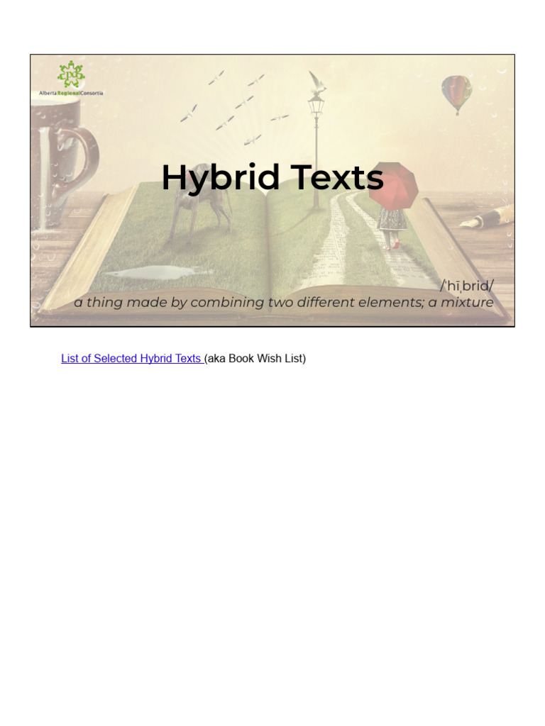 Exploring Hybrid Texts for Education | PDF | Creativity | Critical Thinking