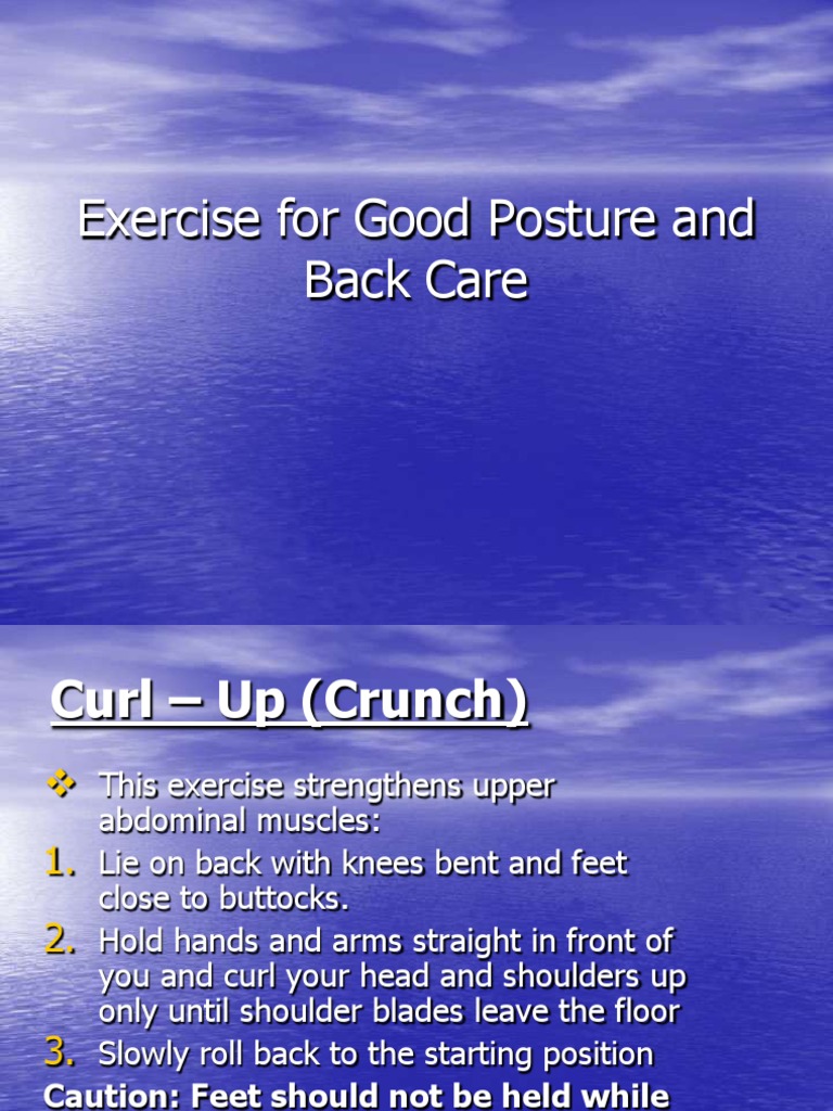 Exercise For Good Posture Presentation | PDF | Arm | Knee