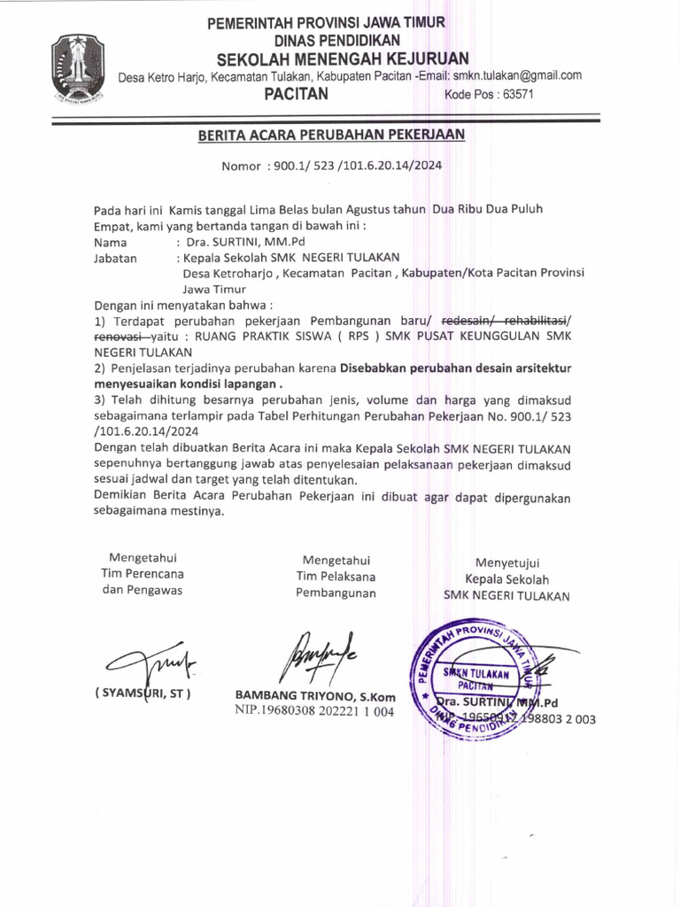 Ba Perubahan Pekerjaan - LKP | PDF