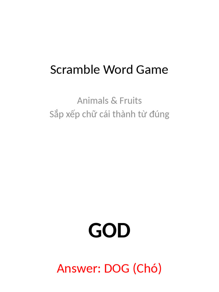 Scramble Word Game | PDF