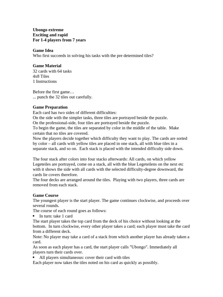 Ubongo Extrem MBB English | PDF | Ephemera | Gaming Devices