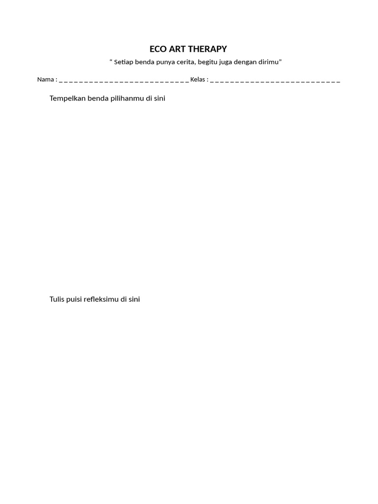 Contoh Eco Art Therapy untuk Refleksi | PDF