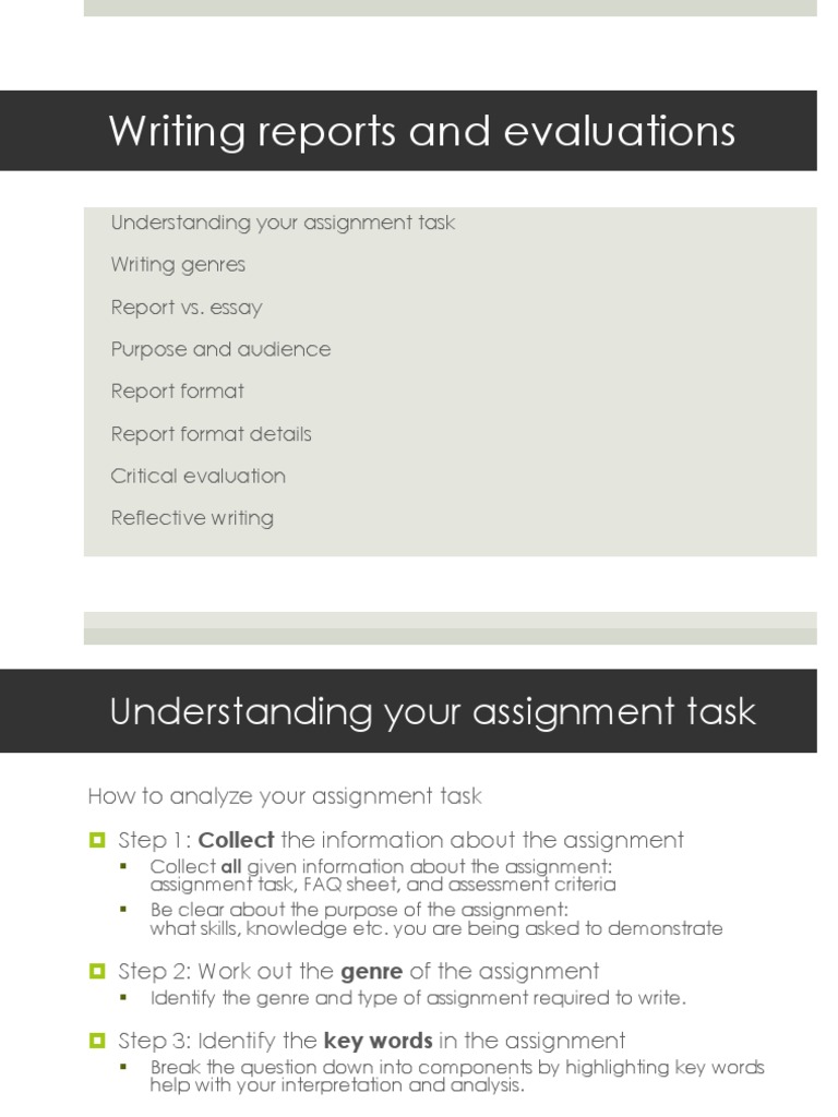 Report and Evaluation Writing Guide | PDF | Essays | Critical Thinking