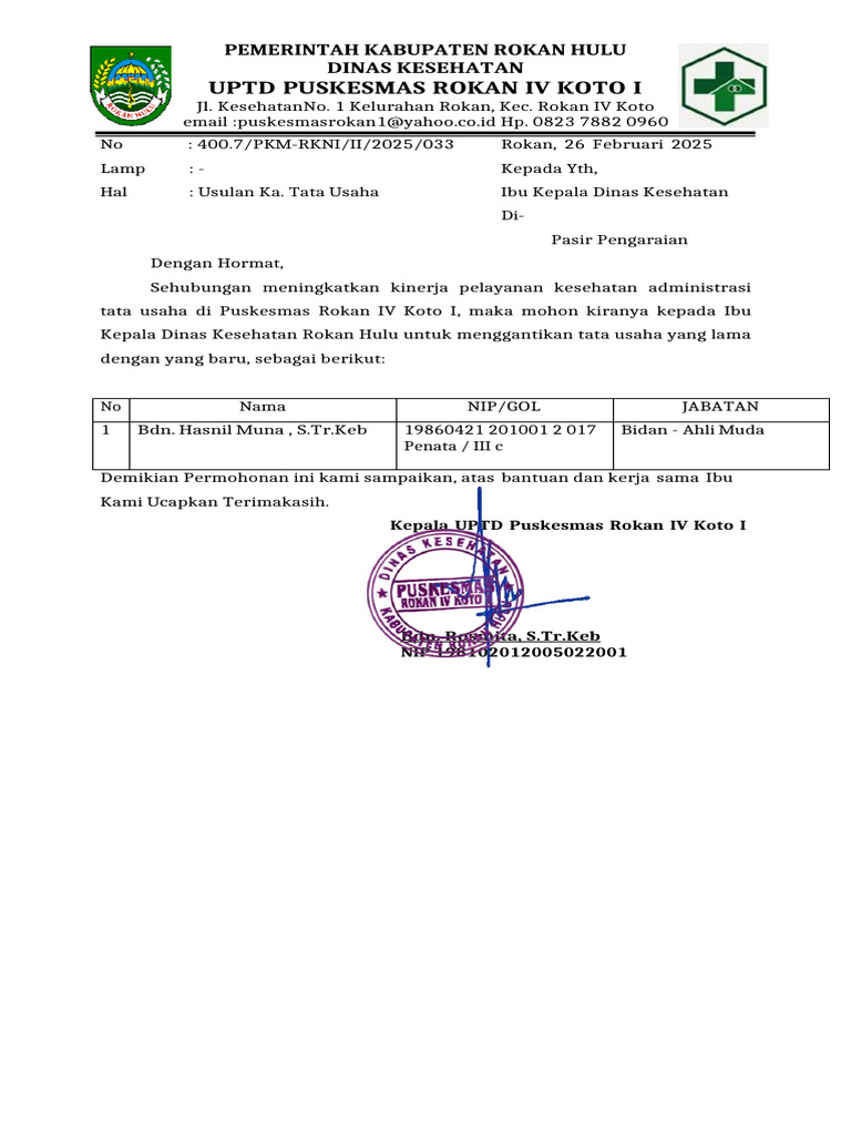 Surat Permohonan KTU | PDF