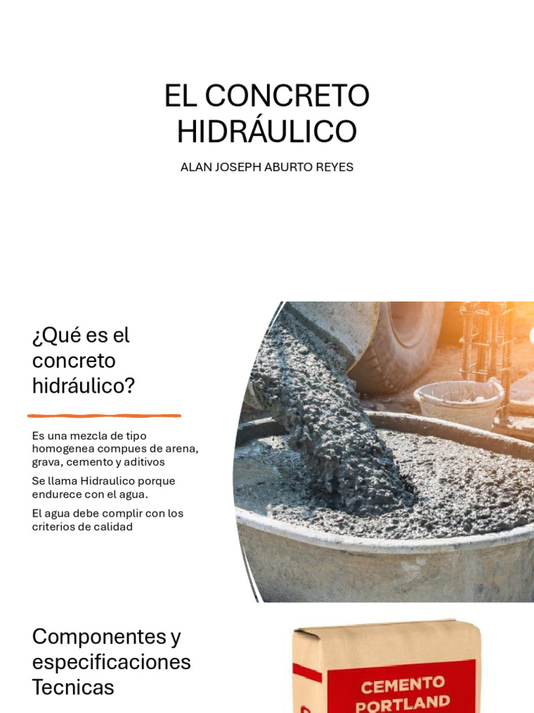 El Concreto Hidráulico: Alan Joseph Aburto Reyes | PDF | Hormigón | Cemento