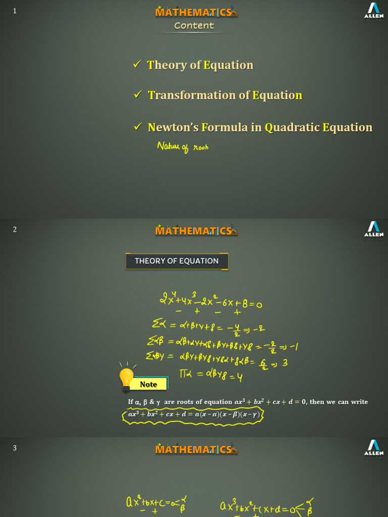 Mathematics - Quadratic Equation-03 - HARSH MALAV - 08 May 2 | PDF