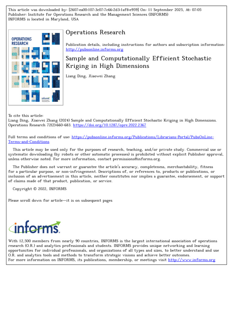 Ding Zhang 2022 Sample and Computationally Efficient Stochastic Kriging in High Dimensions | PDF ...