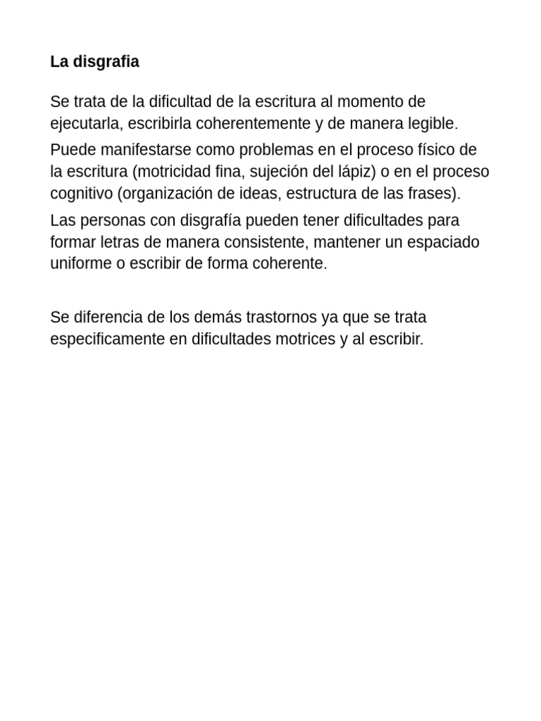 Resumen de Disgrafia | PDF