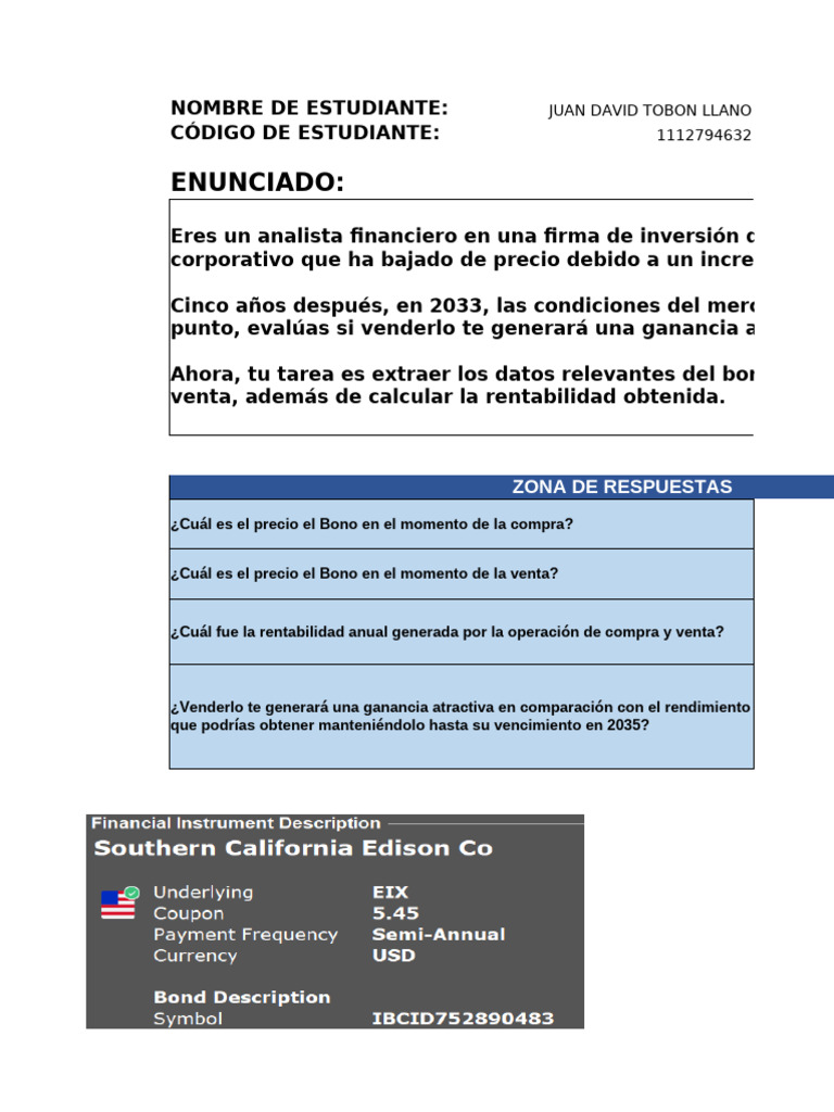 Análisis de Rentabilidad de Bonos | PDF | Mercados financieros ...