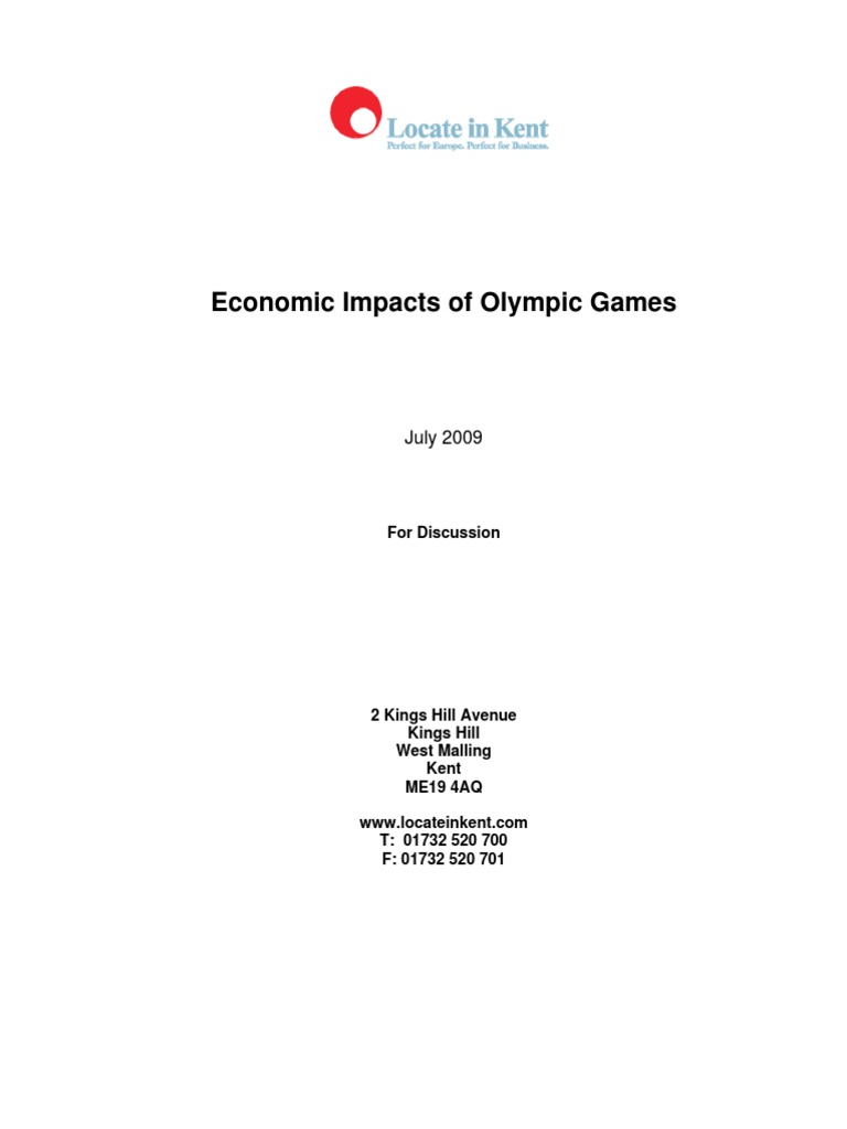 Economic Impacts of Olympic Games - 09.07.09 | PDF | Olympic Games | Sydney