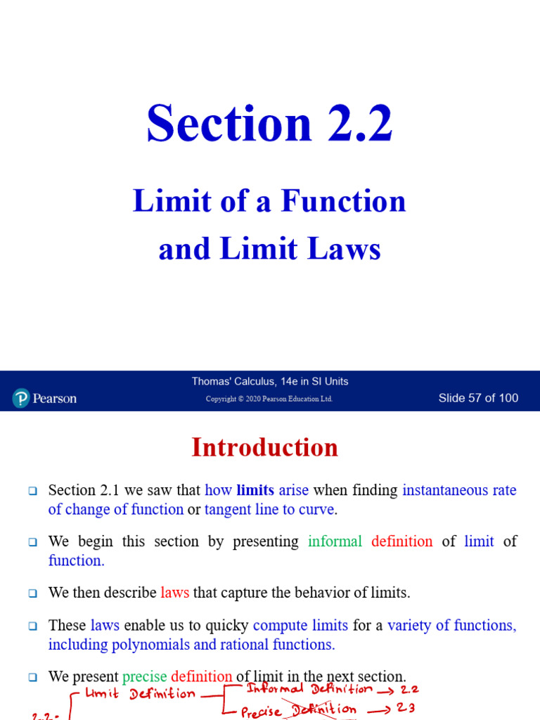 Cal 2.2 Limit of Function and Limit Laws | PDF | Function (Mathematics ...