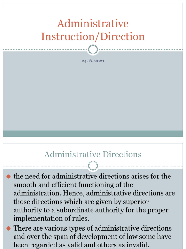 Understanding Administrative Directions | PDF | Public Law | Government