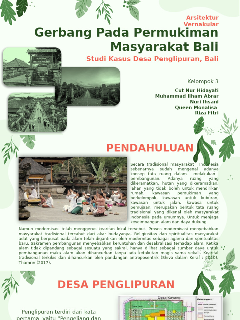 Gerbang Angkul Angkul Desa Penglipuran | PDF