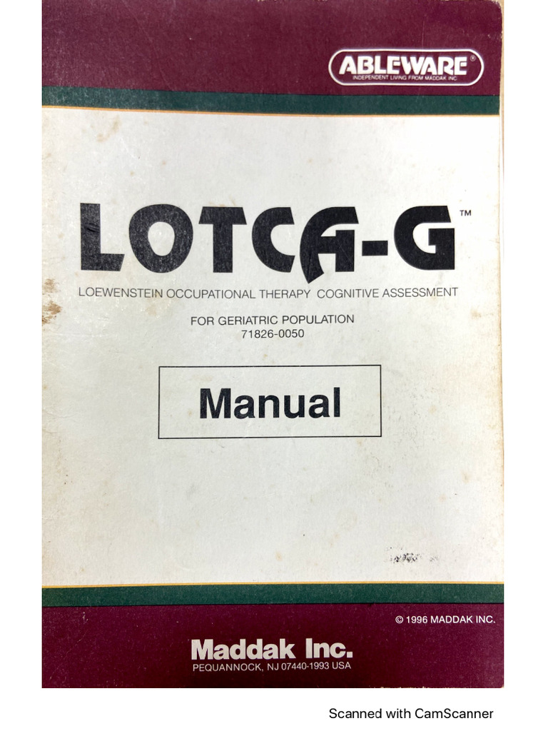LOTCA G Manual | PDF