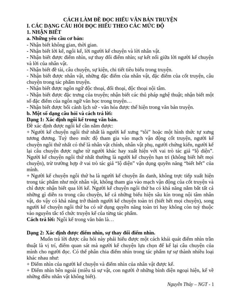 Cach Lam de Doc Hieu Van Ban Truyen | PDF
