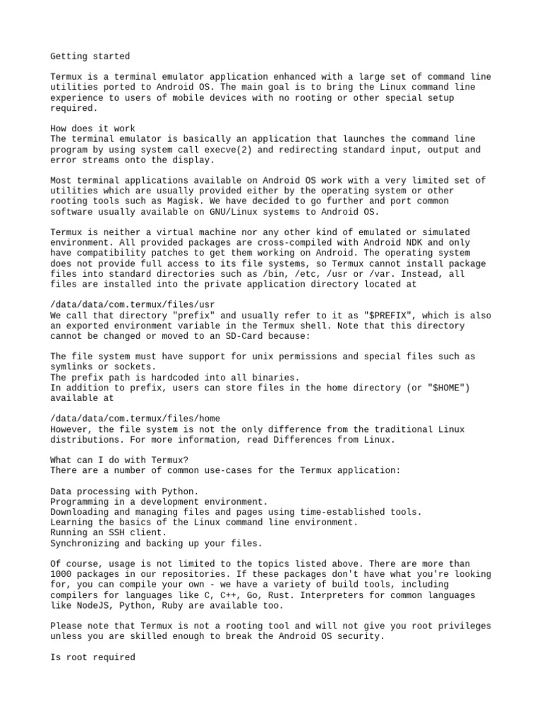 Getting Started With Termux | PDF | Command Line Interface | Android (Operating System)