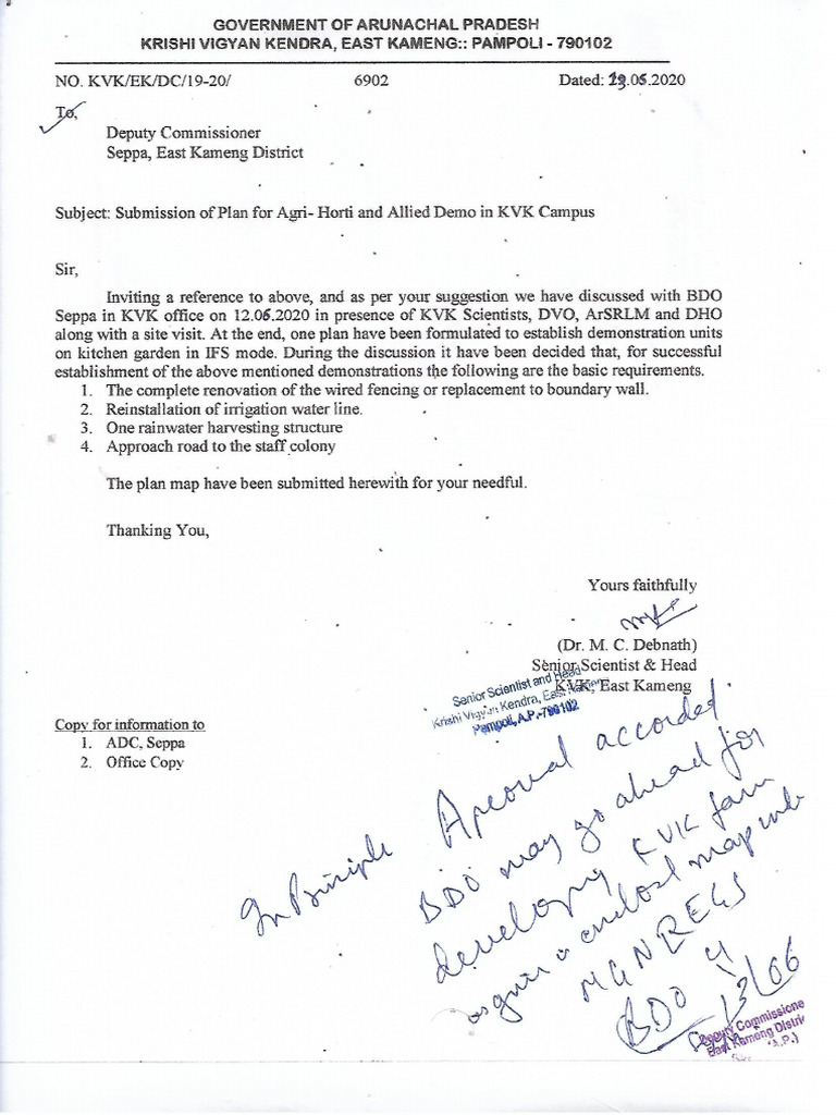 DC Approval of KVK Map Plan | PDF