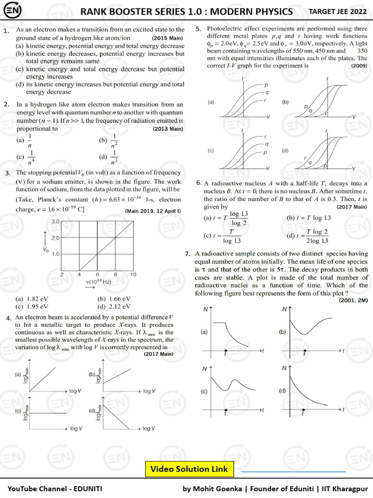 Modern Physics - Part 2 - RBS - Eduniti | PDF
