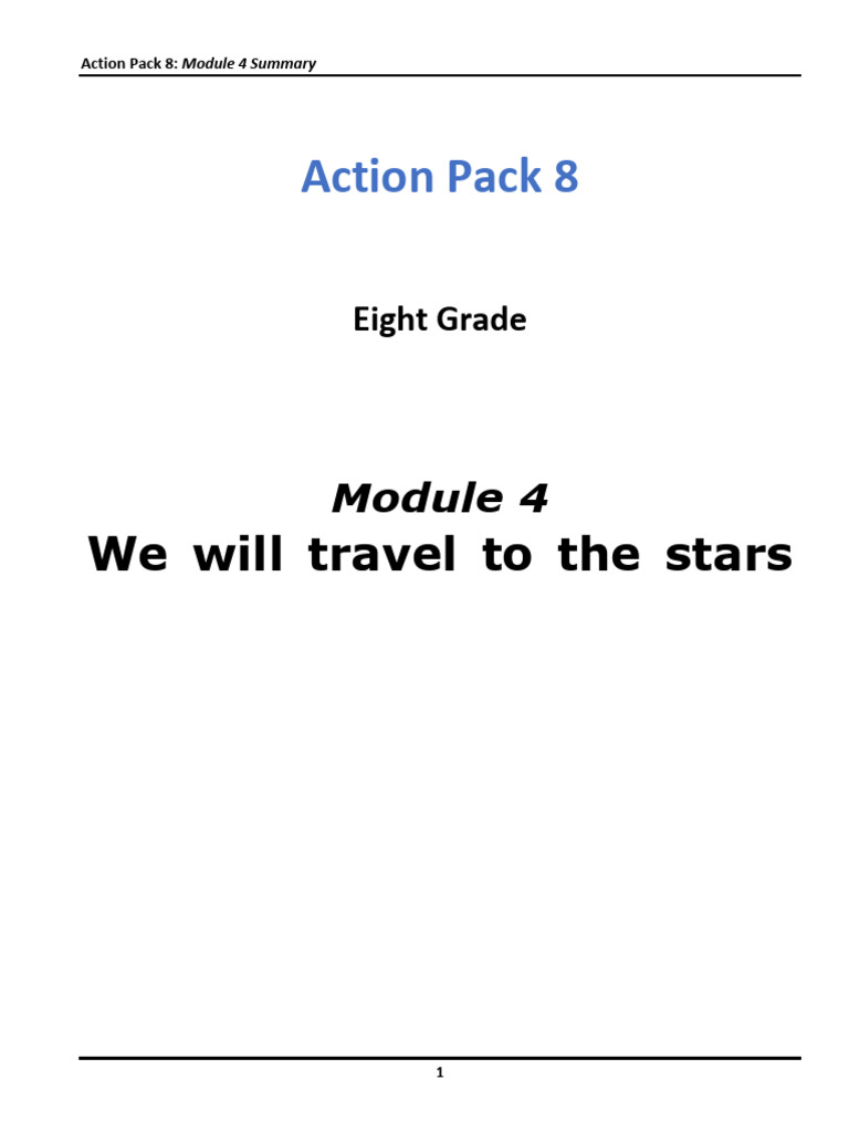 8th Grade - 4th Module - Summary | PDF | Outer Space | Planetary Science