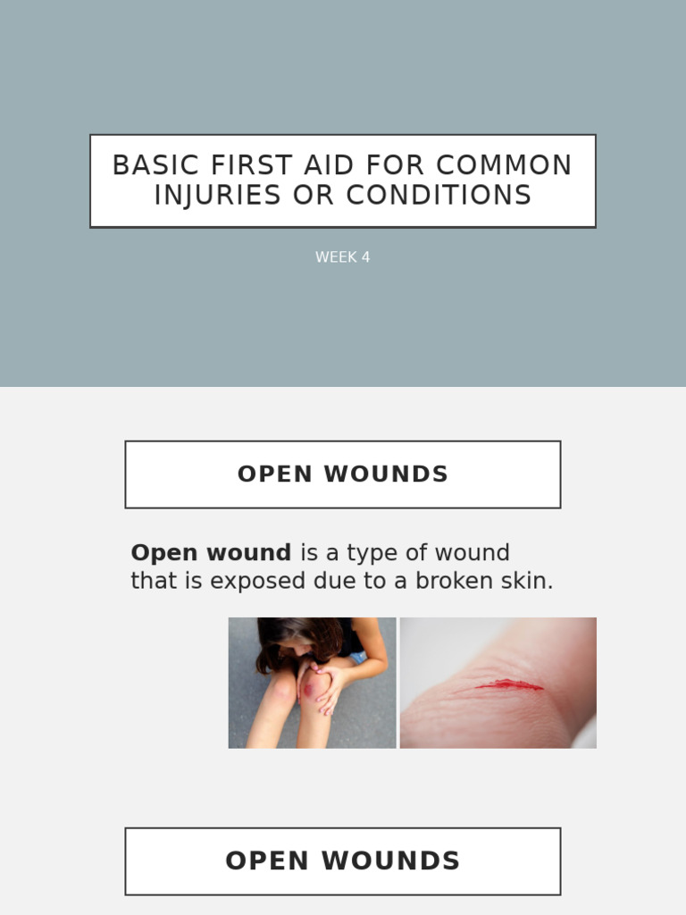 Basic First Aid for Common Injuries or Conditions | PDF
