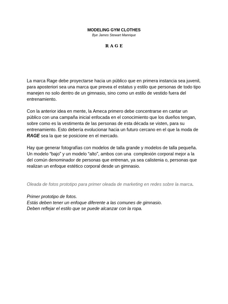 Estrategia de Marca para RAGE | PDF
